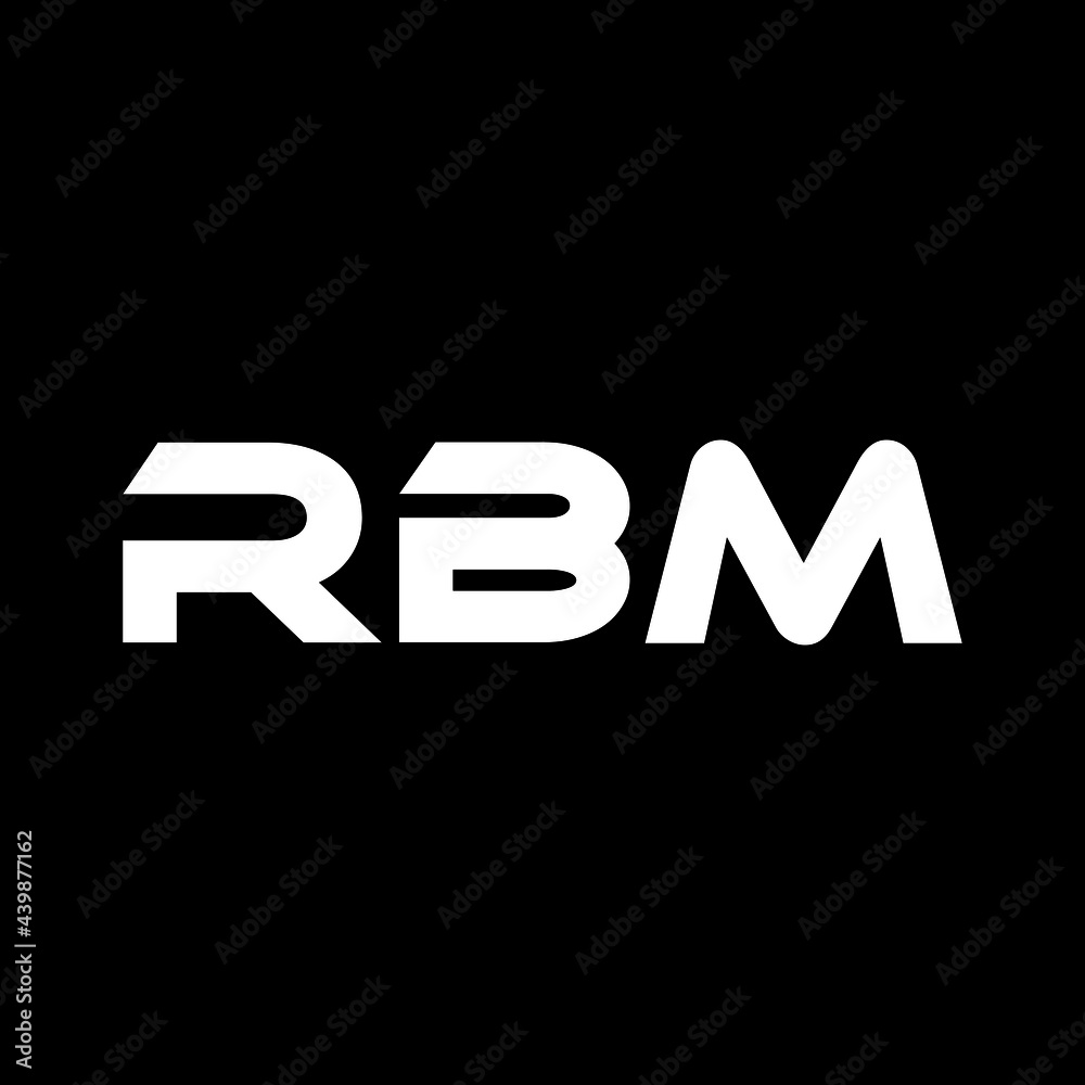 RBM letter logo design with black background in illustrator, vector ...