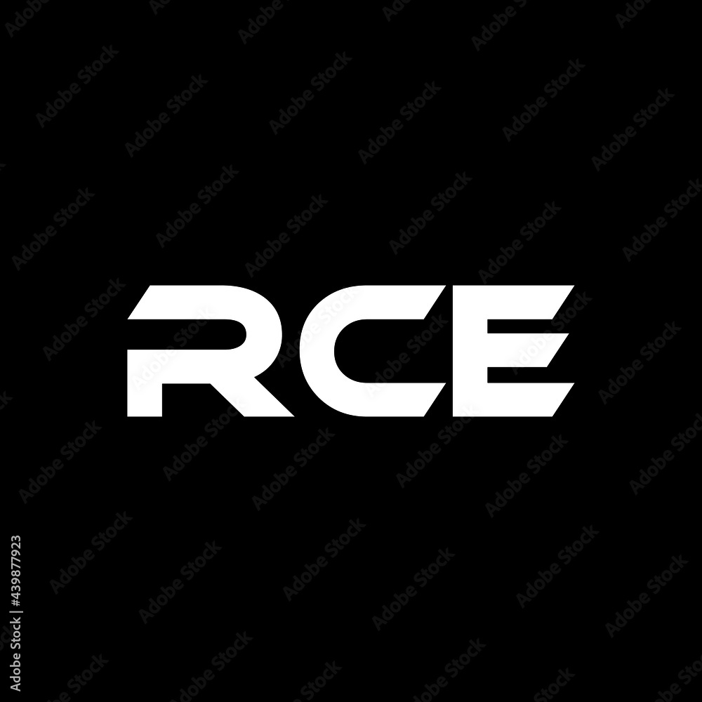 RCE letter logo design with black background in illustrator, vector ...
