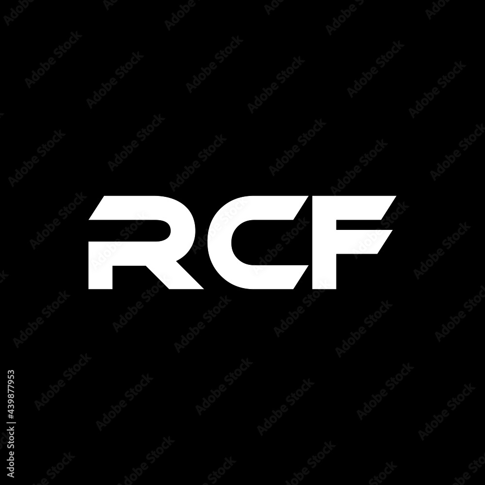 RCF letter logo design with black background in illustrator, vector ...