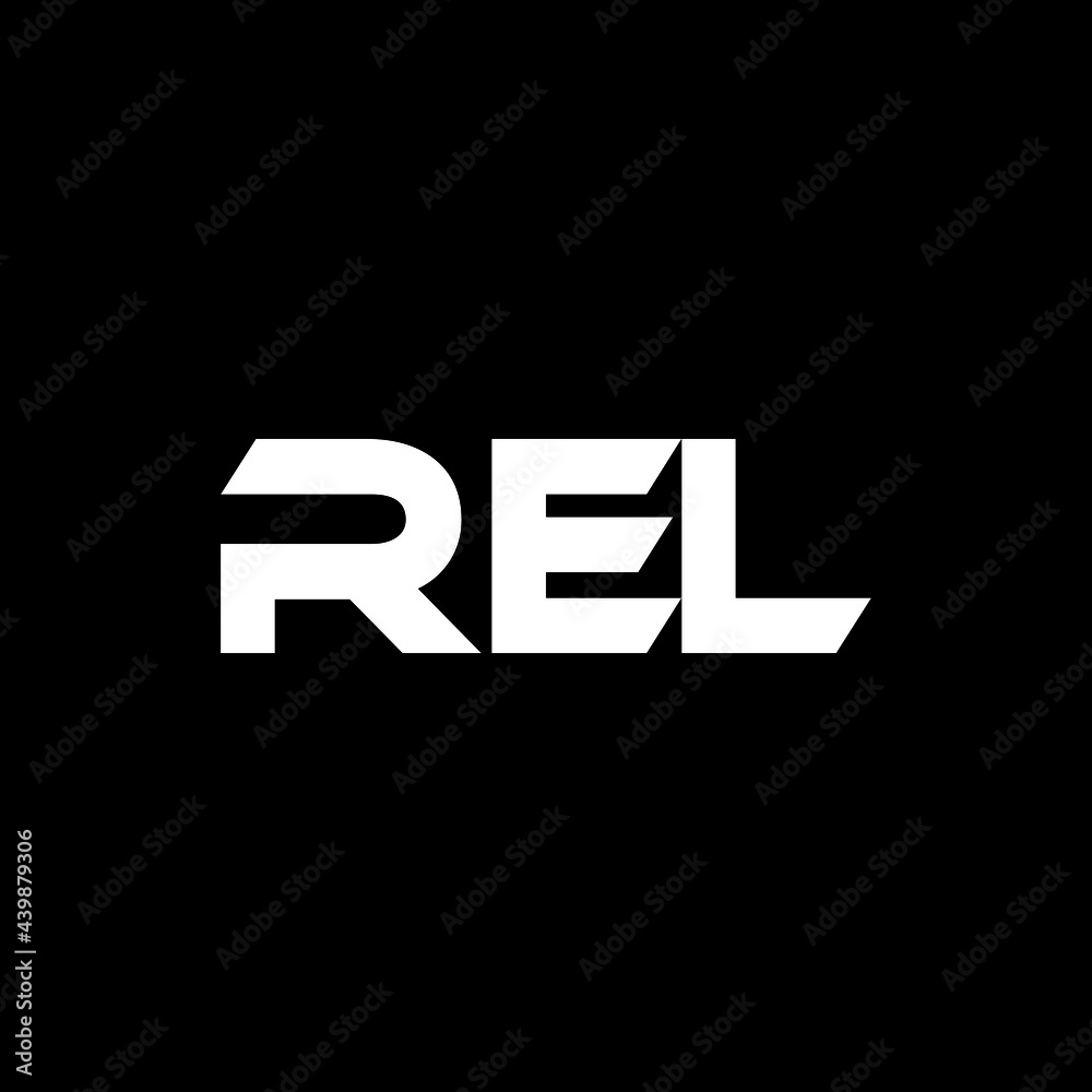 Vecteur Stock REL letter logo design with black background in ...