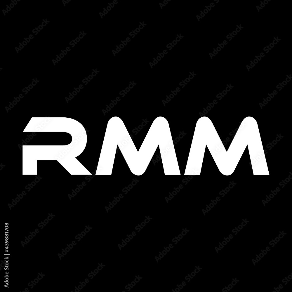 RMM letter logo design with black background in illustrator, vector ...