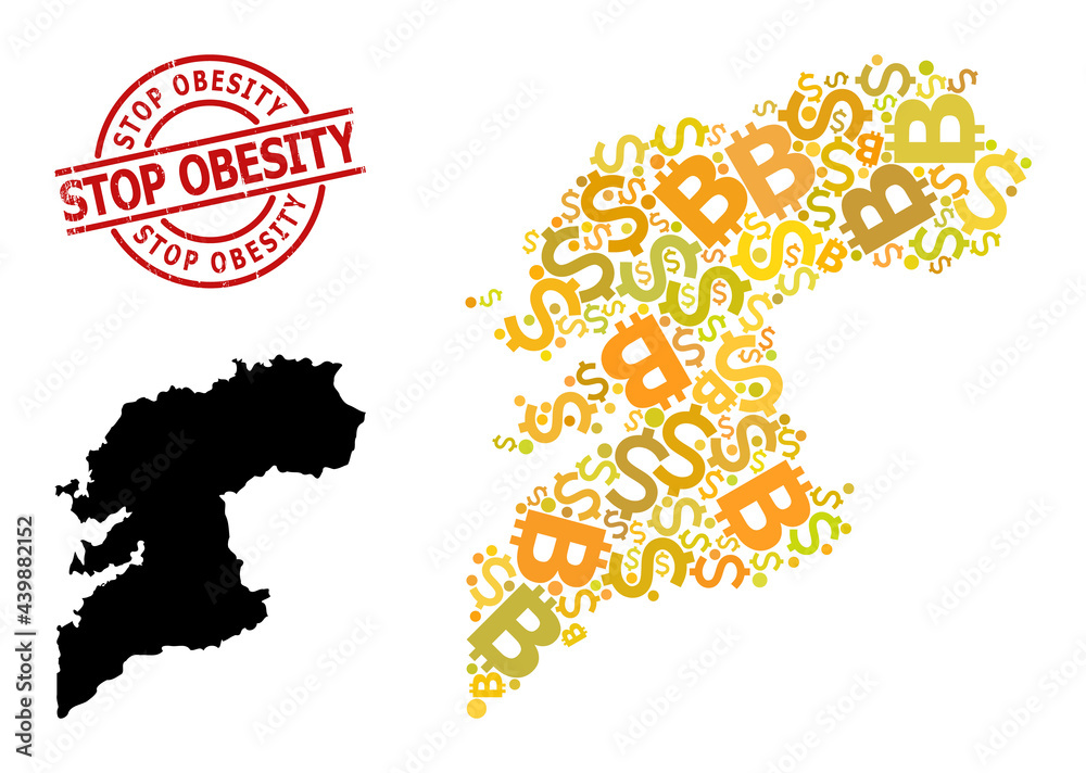 Grunge Stop Obesity stamp, and finance collage map of Pontevedra ...