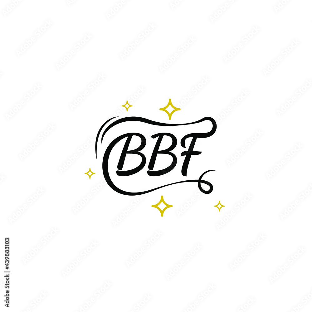 Abstract Lettering Text BBF Friendship Day Card Hand Draw Lettering ...
