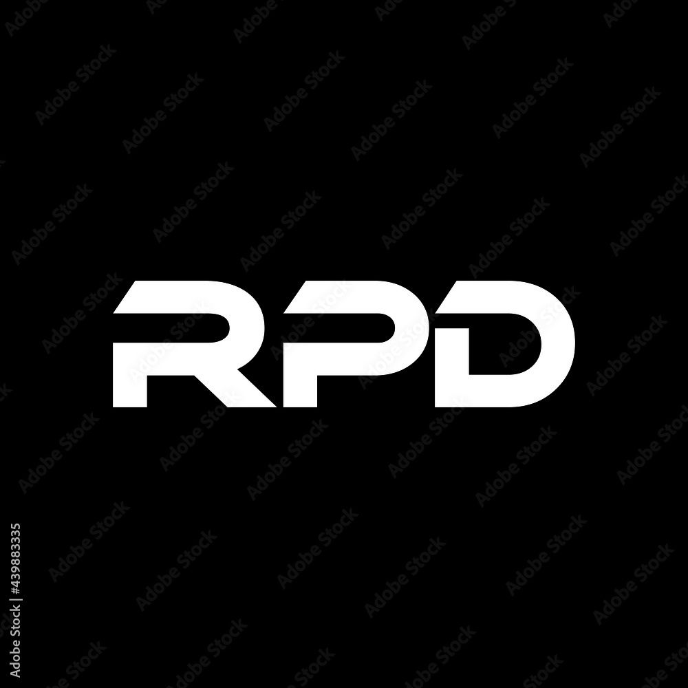 RPD letter logo design with black background in illustrator, vector ...