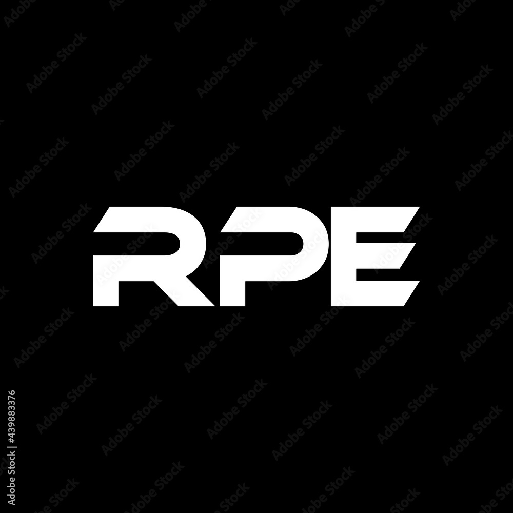 RPE letter logo design with black background in illustrator, vector ...