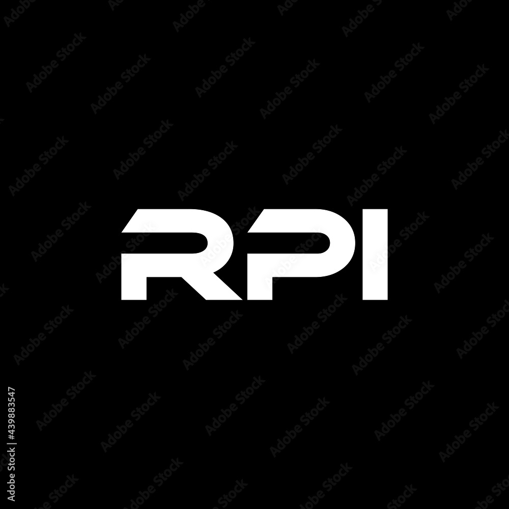 RPI letter logo design with black background in illustrator, vector ...