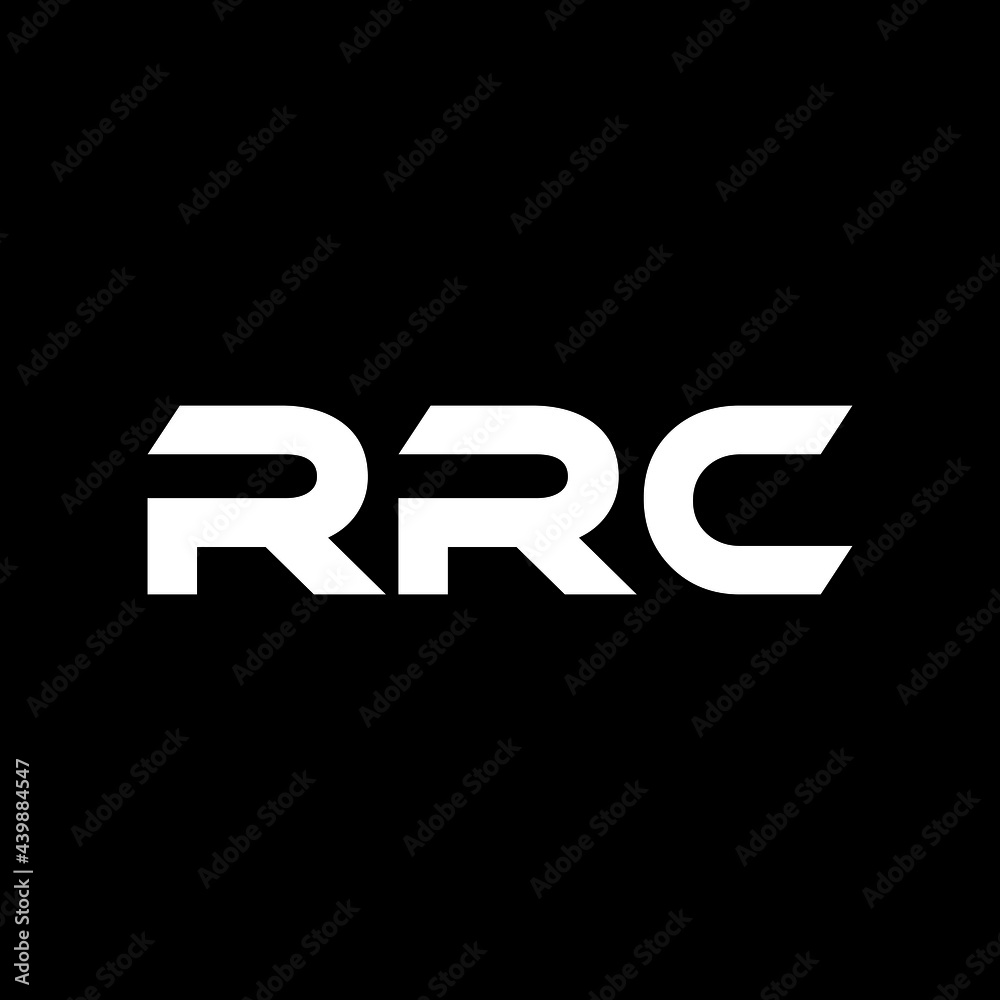 RRC letter logo design with black background in illustrator, vector ...