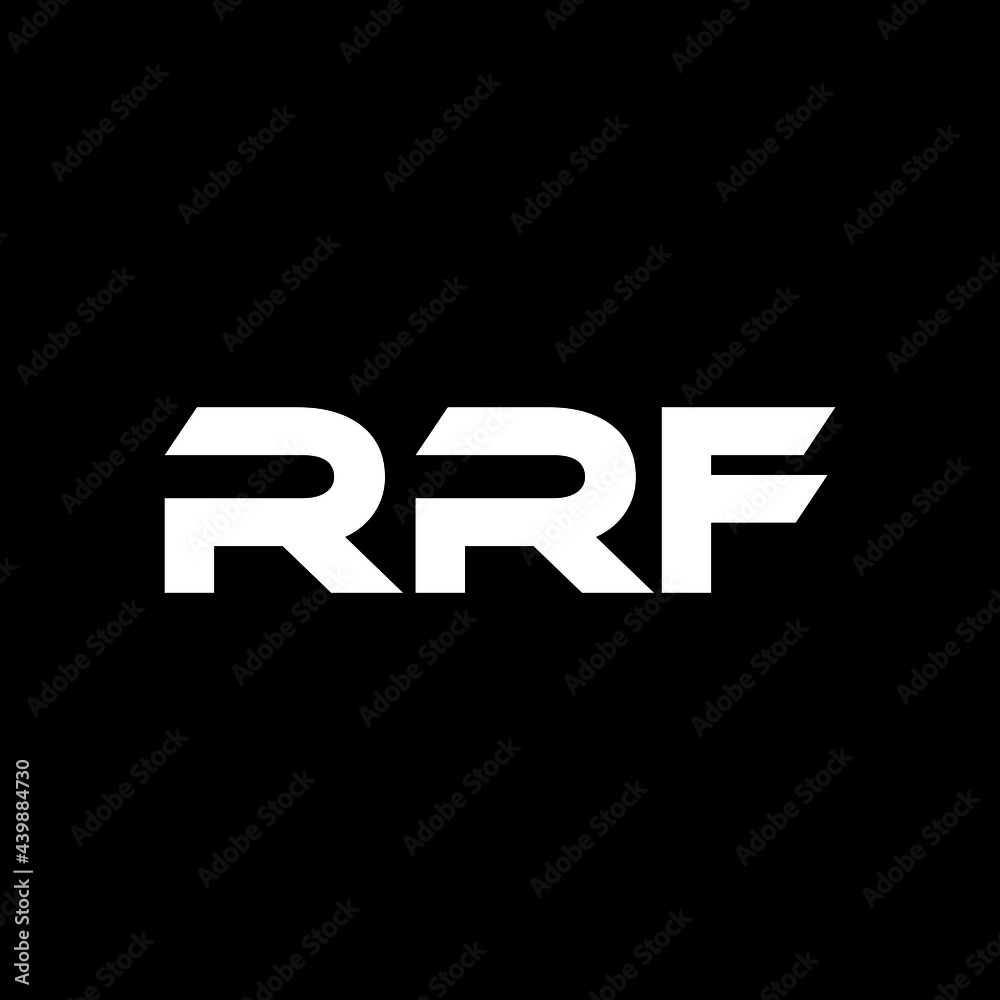 RRF letter logo design with black background in illustrator, vector ...