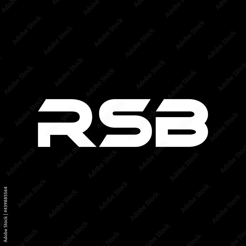 RSB letter logo design with back background in illustrator, vector logo ...