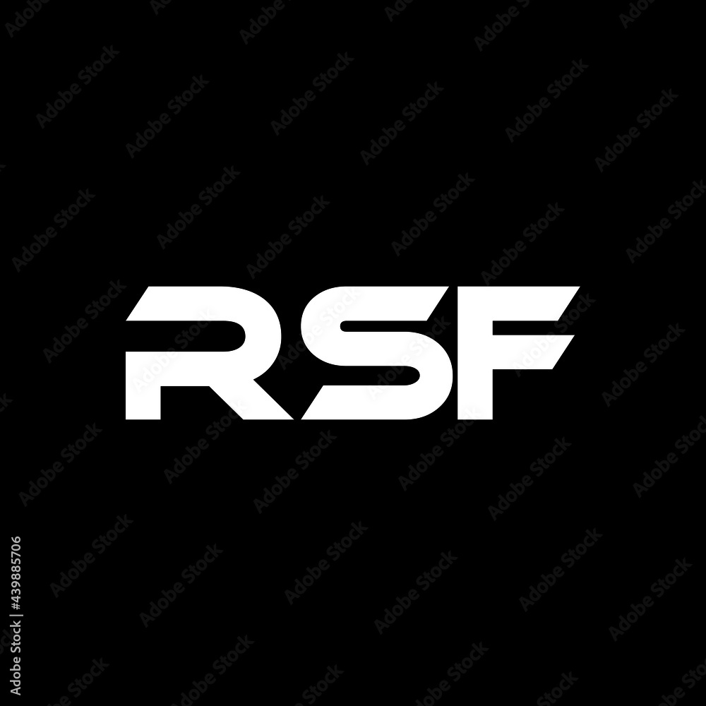 RSF letter logo design with back background in illustrator, vector logo ...