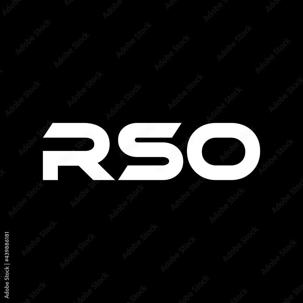 RSO letter logo design with back background in illustrator, vector logo ...