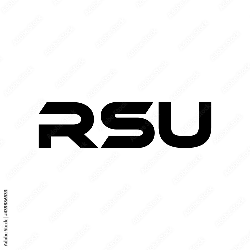 RSU letter logo design with white background in illustrator, vector ...