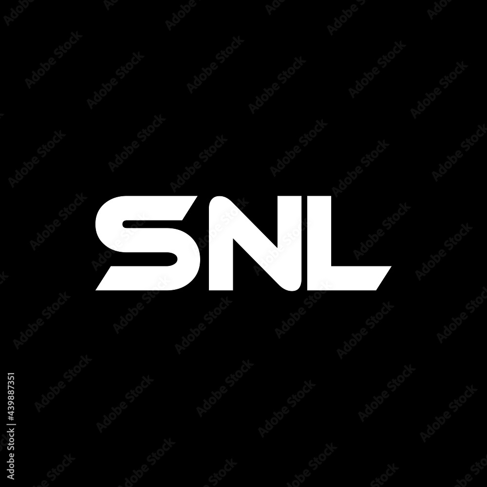 SNL letter logo design with black background in illustrator, vector ...