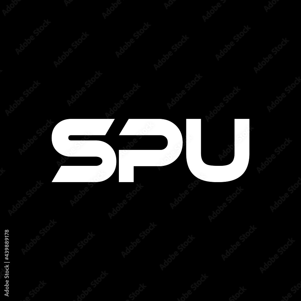 SPU letter logo design with black background in illustrator, vector ...