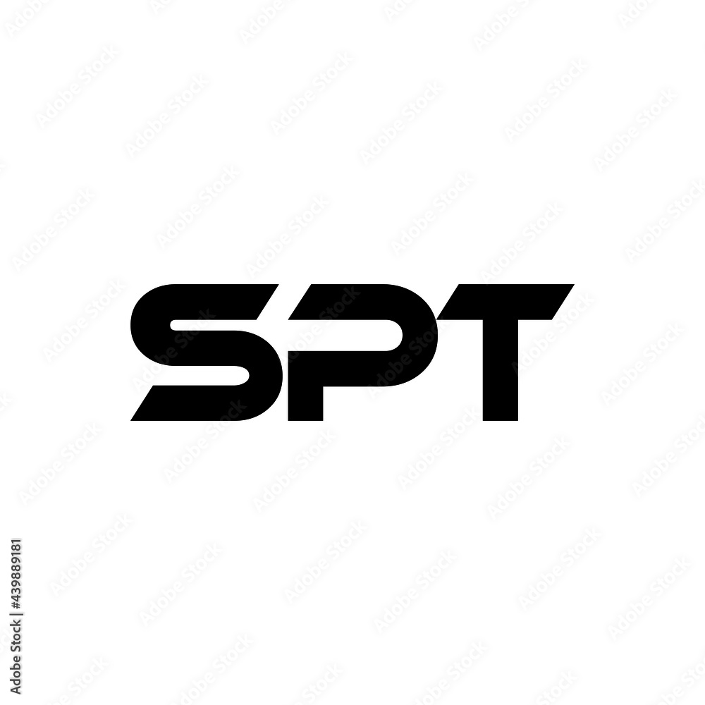 SPT letter logo design with white background in illustrator, vector ...