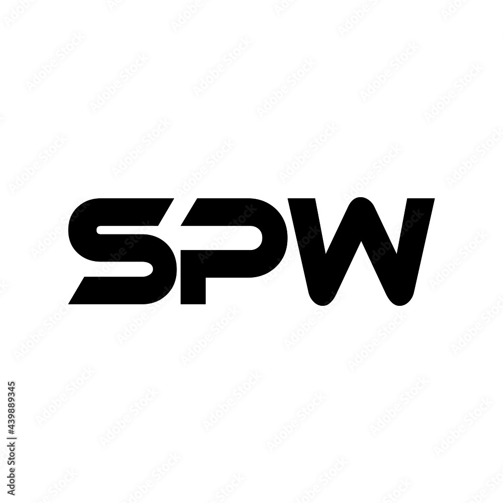 SPW letter logo design with white background in illustrator, vector ...