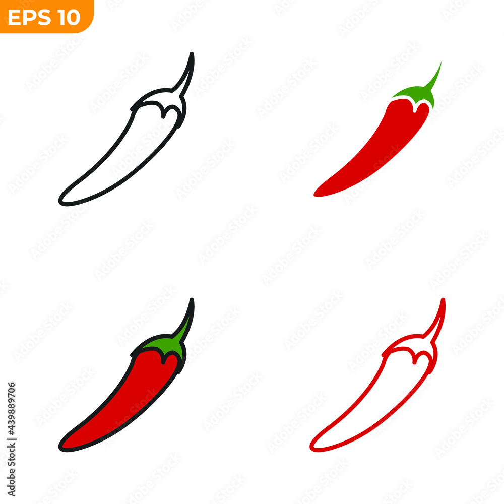 chili pepper icon symbol template for graphic and web design collection ...