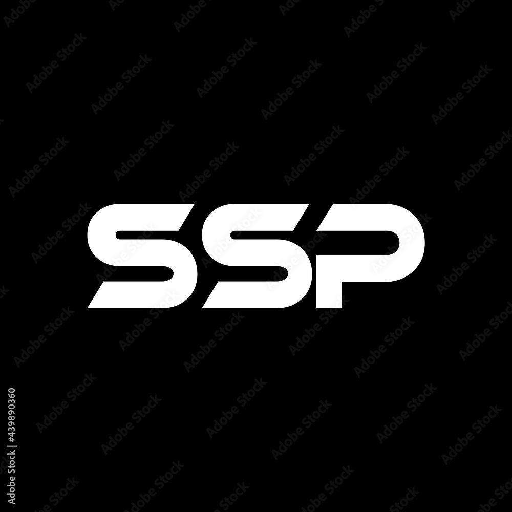 SSP letter logo design with black background in illustrator, vector ...