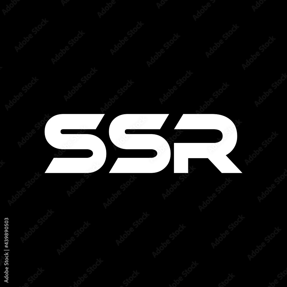 SSR letter logo design with black background in illustrator, vector ...
