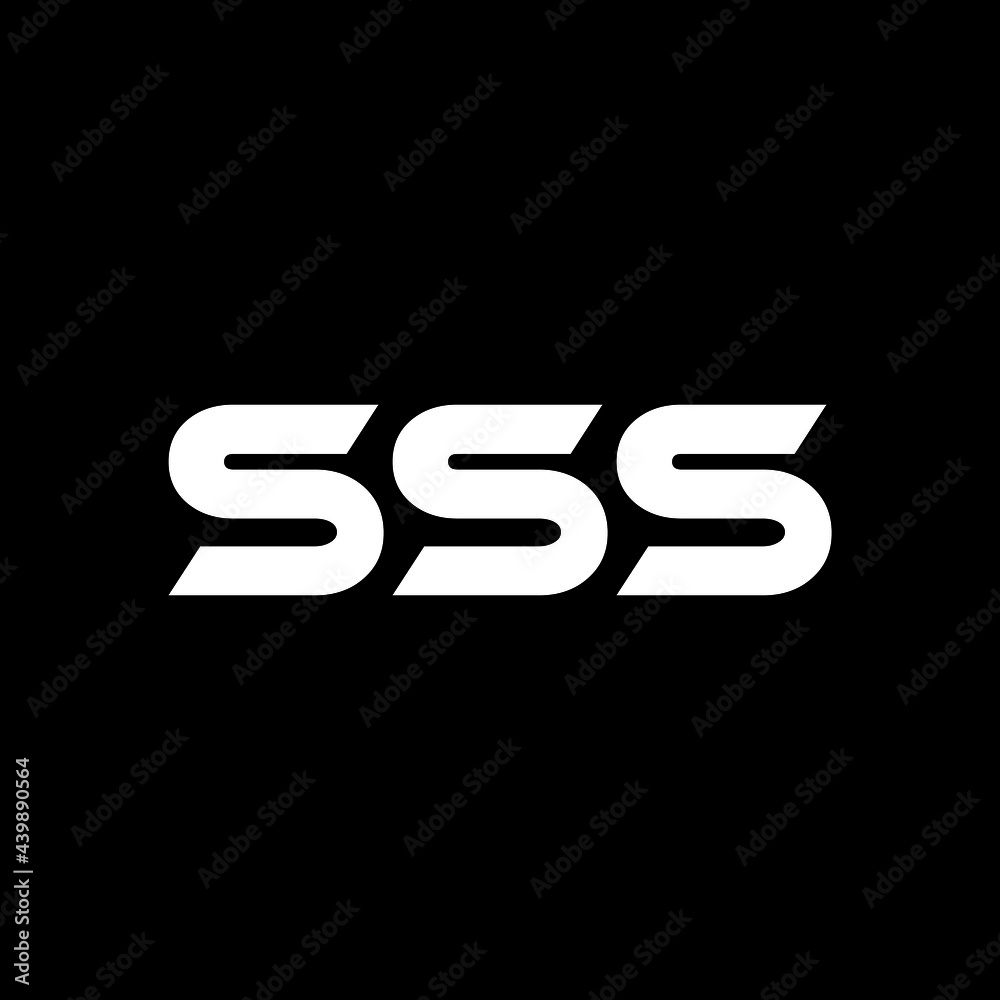 SSS letter logo design with black background in illustrator, vector ...
