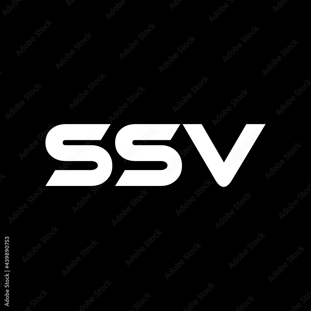 SSV letter logo design with black background in illustrator, vector ...