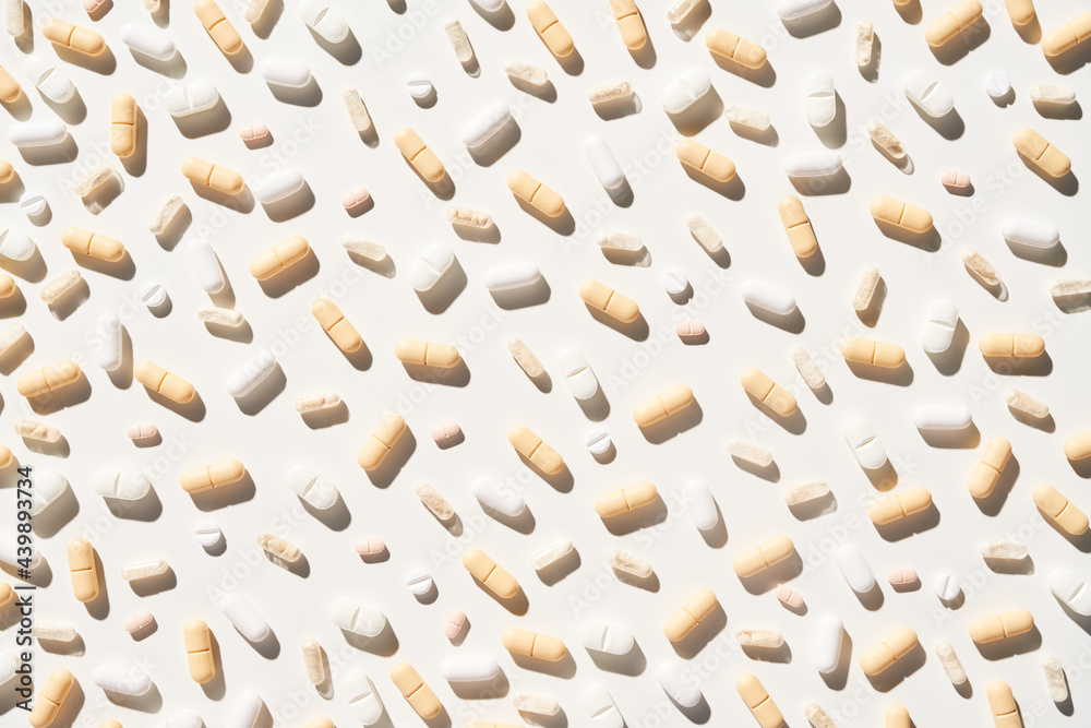 Seamless background with various drugs Stock Photo | Adobe Stock