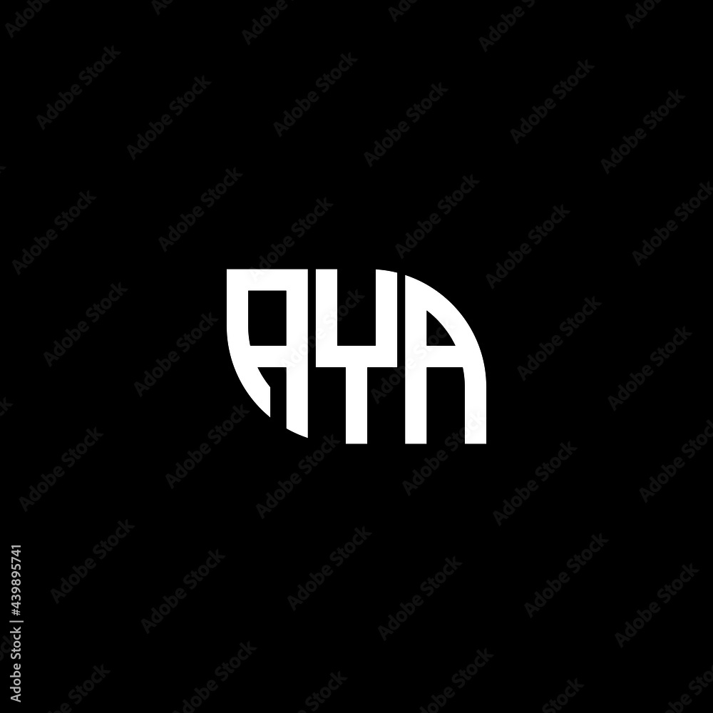 AYA letter logo design on black background. AYA creative initials ...