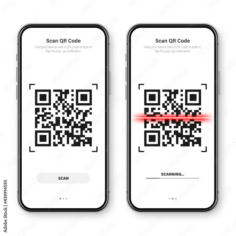 QR code scanner, reader app for smartphone. Identification tracking ...