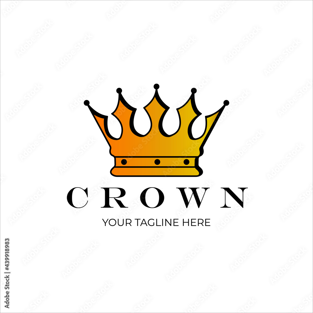 crown vintage logo vector simple design illustration Stock Vector ...