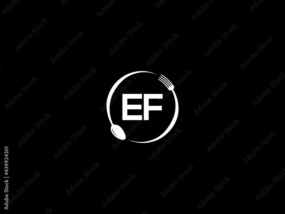 Letter EF Logo, restaurants ef logo icon vector for modern kitchen ...