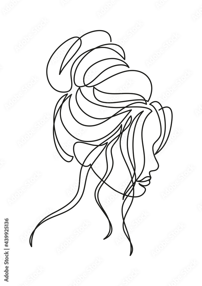 Abstract portrait of a woman with an elegant hairstyle. Beauty salon ...