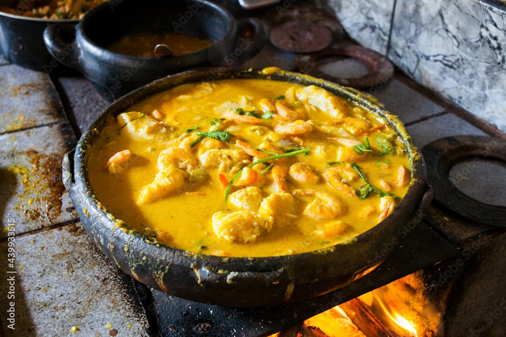 Moqueca fish and shrimp, traditional dish of Brazilian cuisine Stock ...