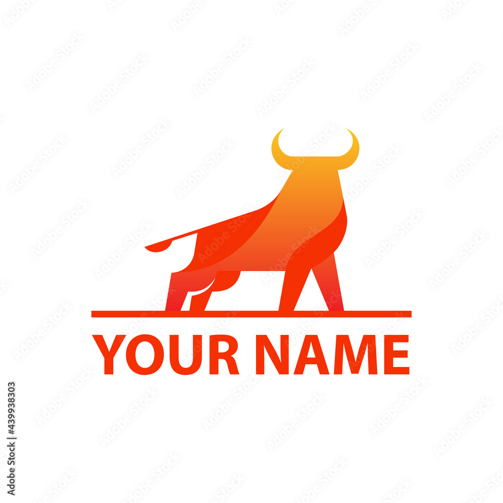 Bull logo vector illustration design, creative and simple design, can ...