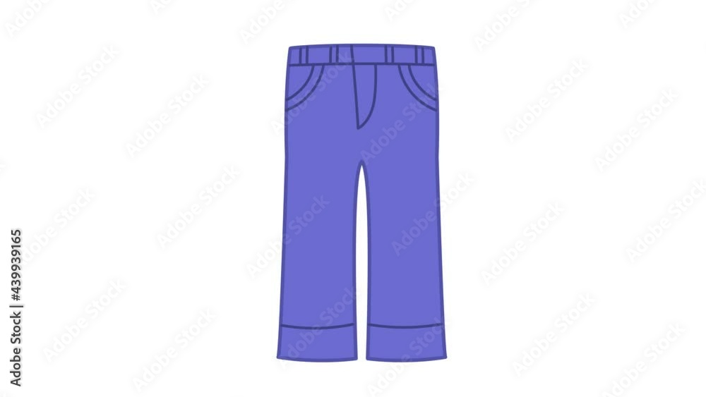 The jeans gradually appear on the screen from full transparency to 100% ...