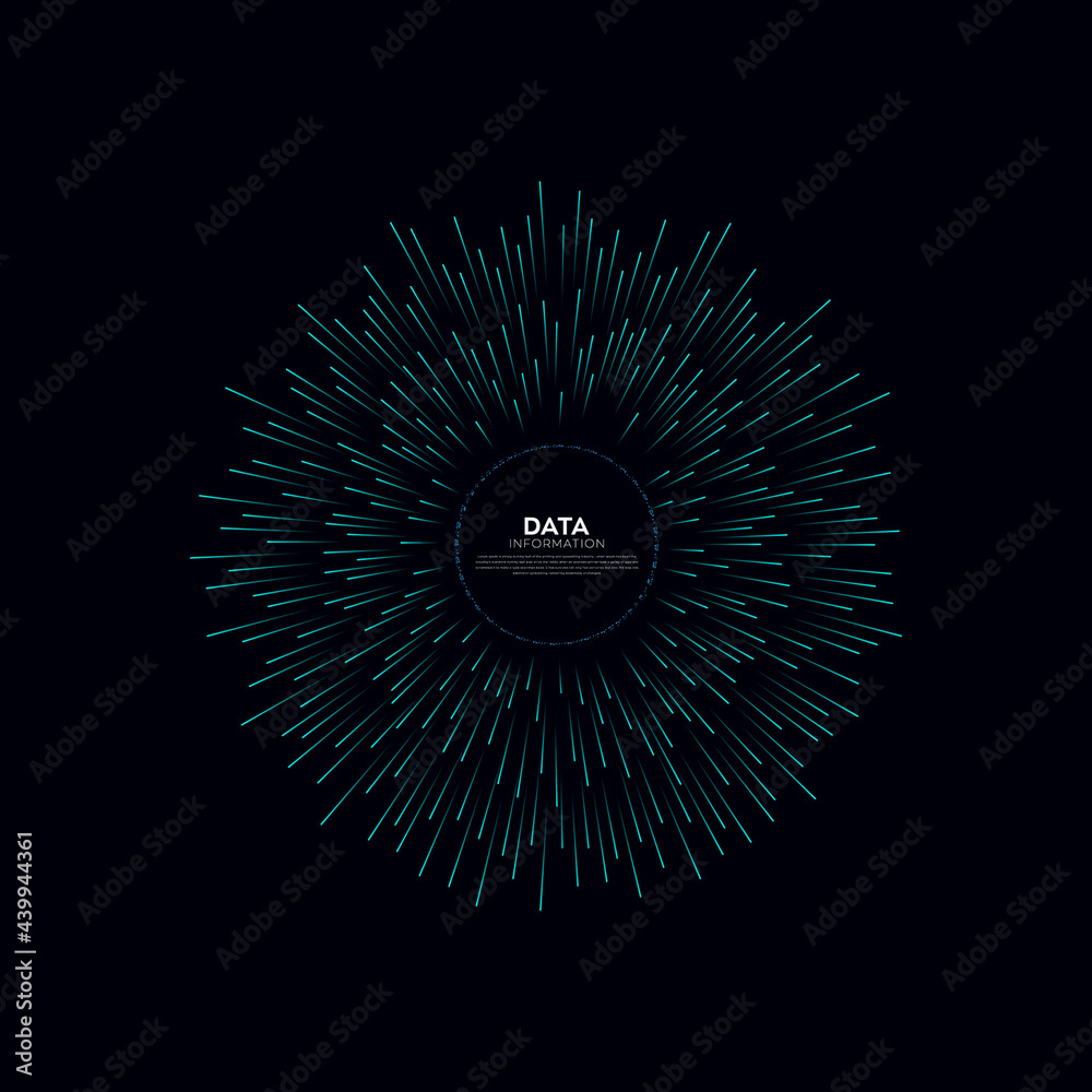 Abstract vector explosion lines equalizer circular shape isolated ...