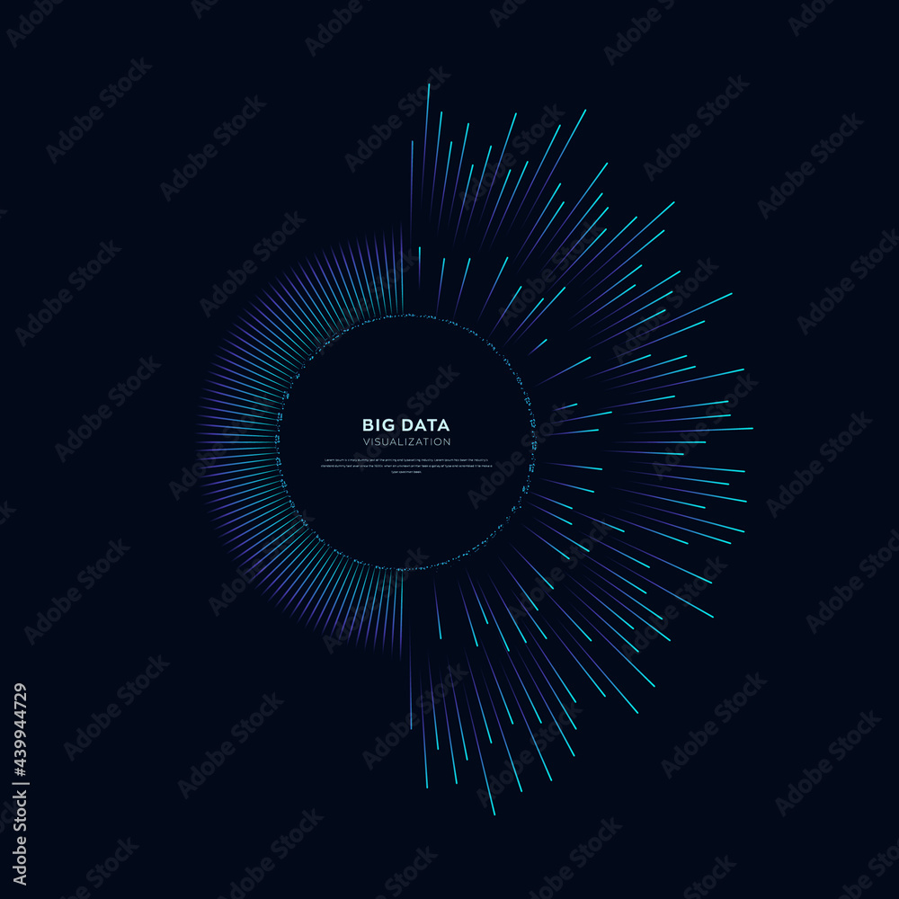 Abstract vector explosion lines equalizer circular shape isolated ...