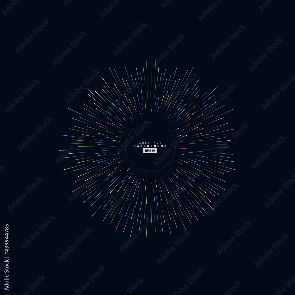 Abstract vector explosion colorful lines equalizer isolated circular ...