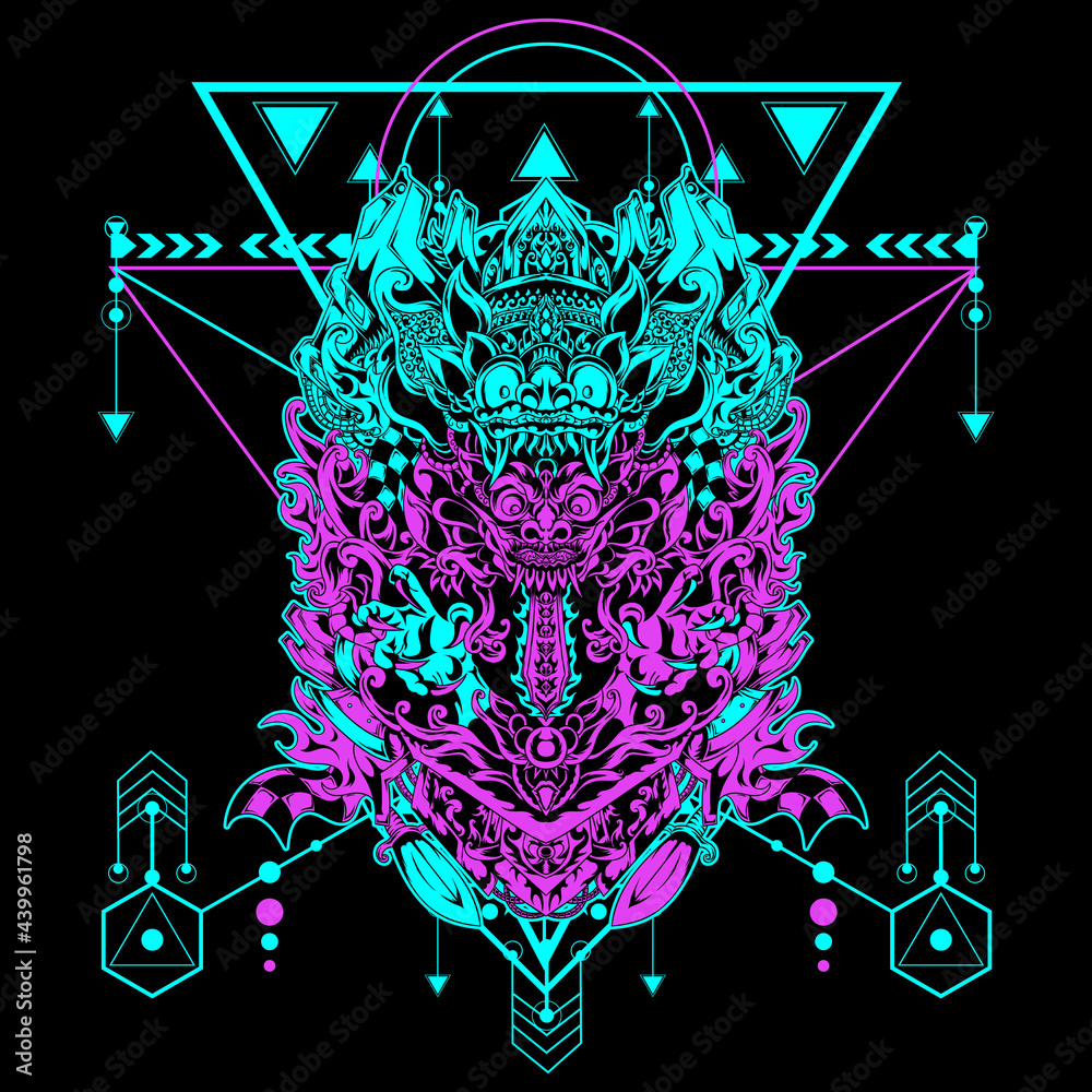 God Culture Illustration with sacred geometry can use for gaming logo ...