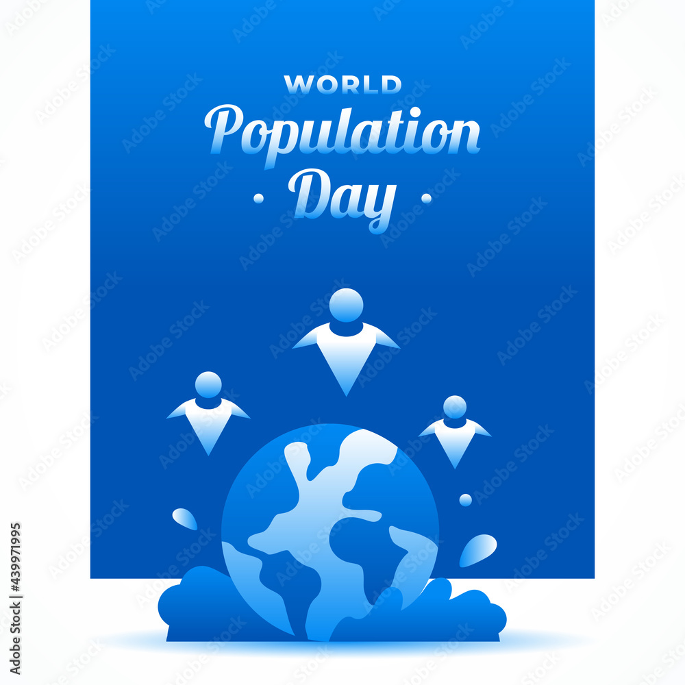 World Population Day Background Design Stock Vector | Adobe Stock