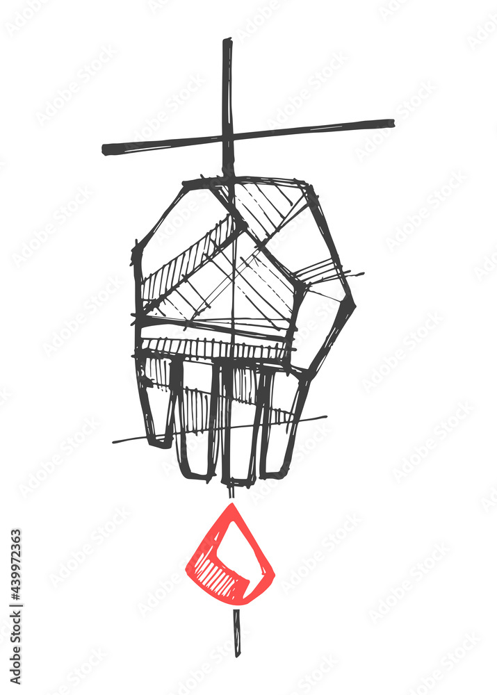 Jesus Christ hand and Cross Stock Vector | Adobe Stock