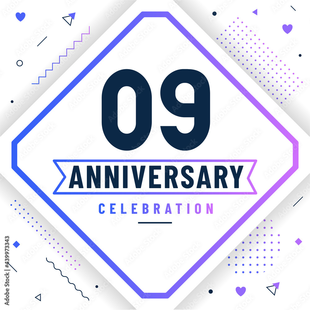 9 years anniversary greetings card, 9 anniversary celebration ...