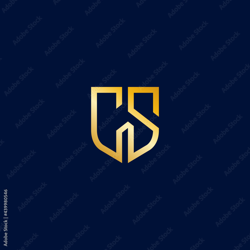 CS letter gold logo design vector, cs logo Stock Vector | Adobe Stock