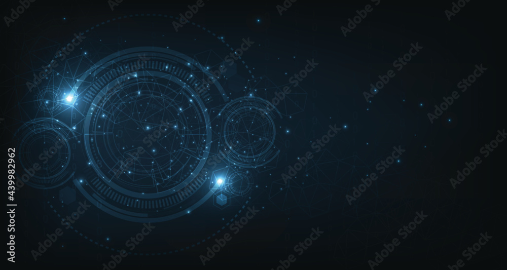 Dark Blue Technology background concept.futuristic digital innovation ...