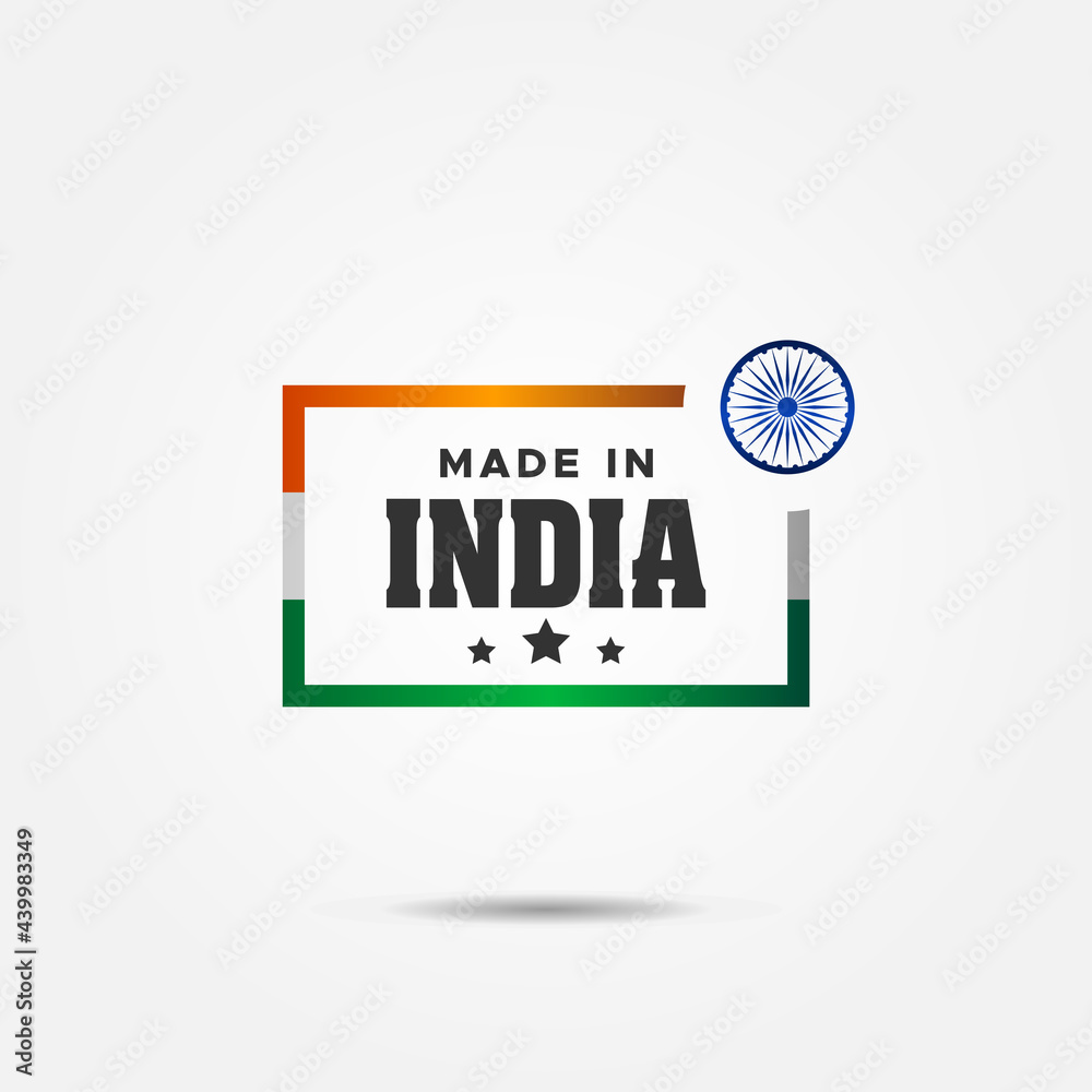 Made In India Label Vector Design Stock Vector | Adobe Stock