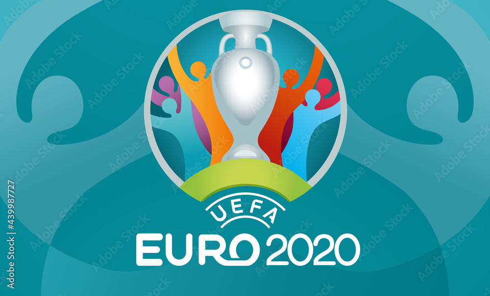 Vinnytsia, Ukraine - June 16, 2021 UEFA EURO 2020 official logo printed ...