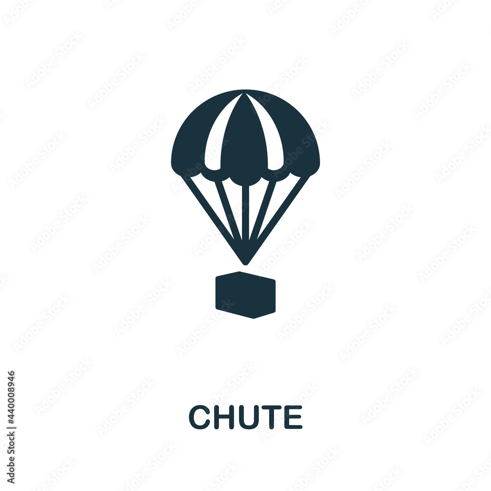 Chute flat icon. Colored filled simple Chute icon for templates, web ...