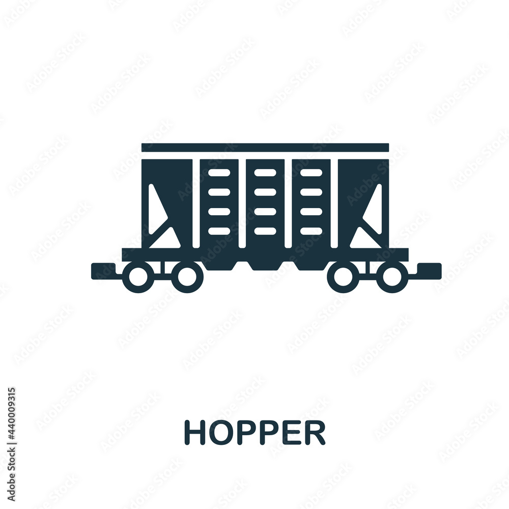 Hopper flat icon. Colored filled simple Hopper icon for templates, web ...