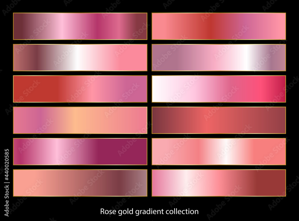 Rose gold gradient backgrounds collection. Vector illustration. Stock ...