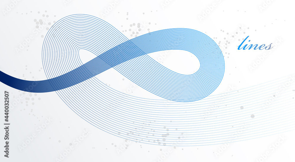 Elegant blue lines vector dimensional abstract background, 3D dynamic ...