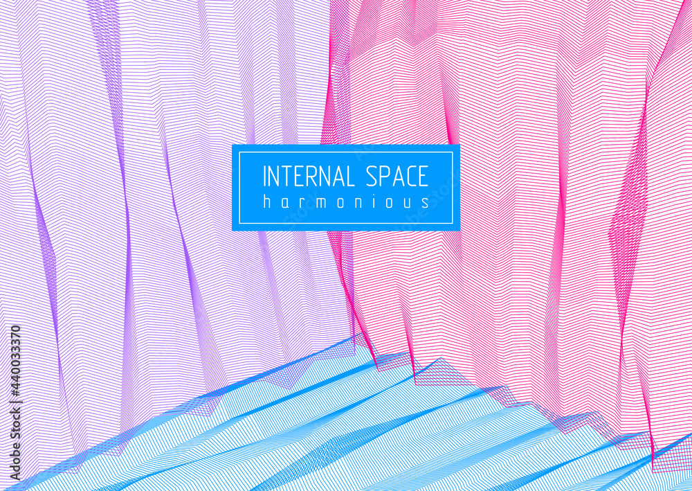 Vector surreal illusion art for design, line art 3d dimensional ...